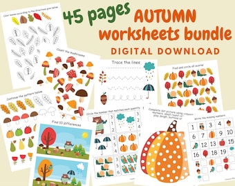 Fall Learning Binder Preschool Printable Busy Book Autumn - Etsy
