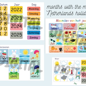 Dutch Daily Calendar and Weather Chart for Kids 2024, Netherlands ...
