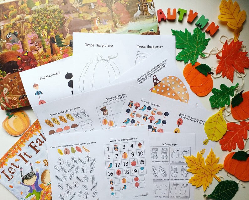 Autumn Preschool Worksheets for Kids Fall Busy Book - Etsy Canada