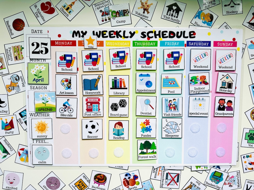 Kids Weekly Planner With Weather Chart and Feelings Chart for Kids ...