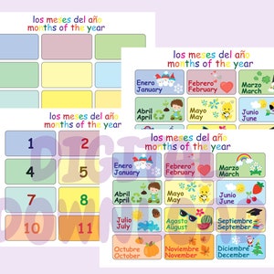 Spanish-english Kids Calendar 2024 and Weather Chart, Custom Morning ...