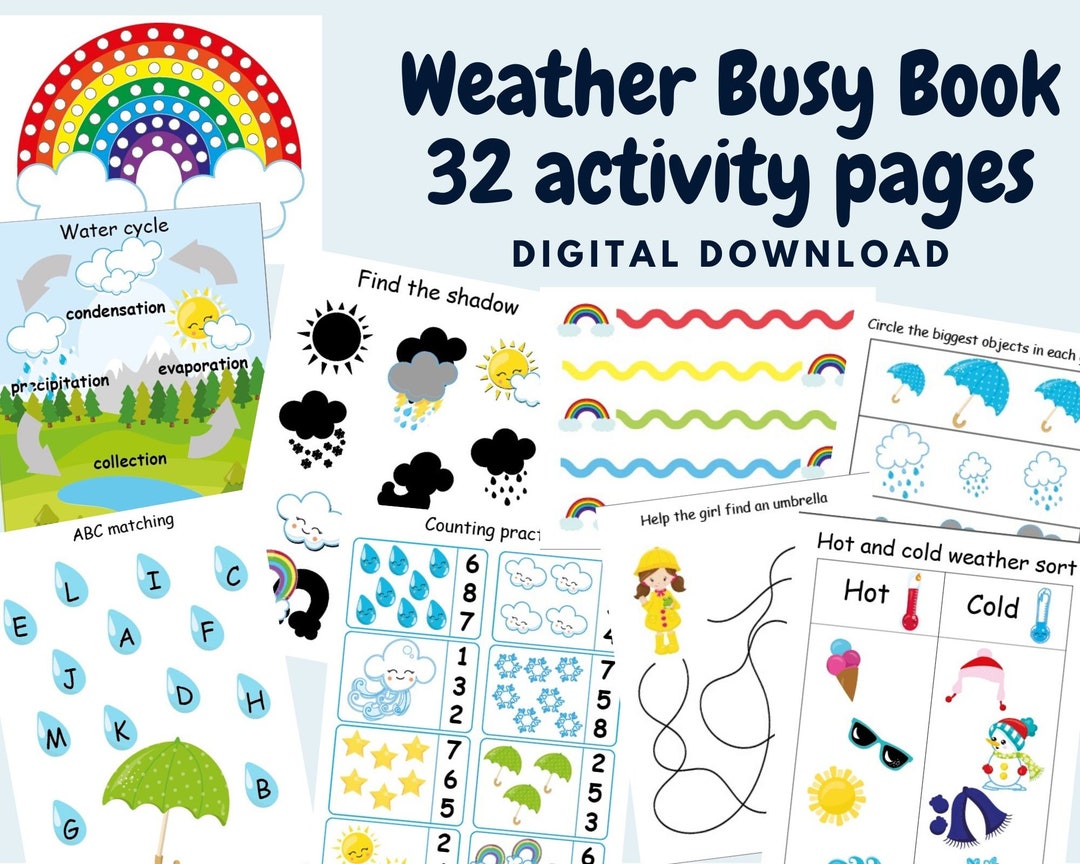 Weather Busy Book, Toddler Activity Binder, Preschool Printables ...