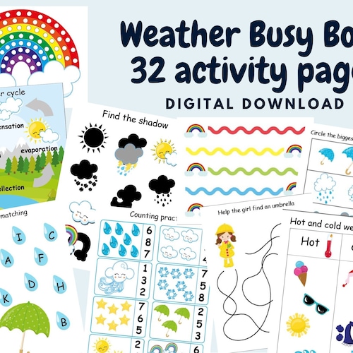 Weather Busy Book Toddler Activity Binder Preschool - Etsy