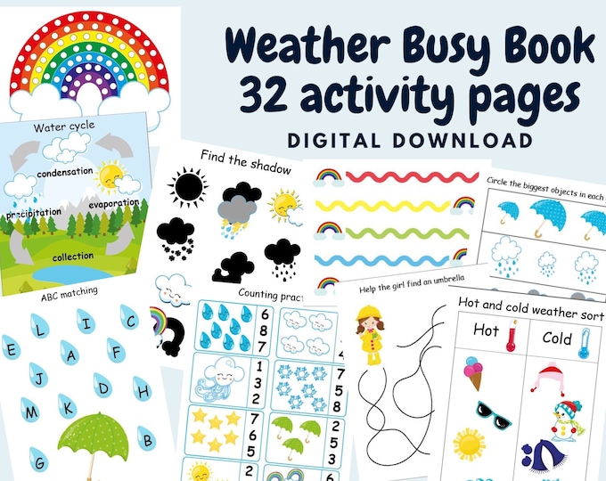 Printable Busy Book #2 for Toddlers, Printable Quiet Book, Girl Busy ...