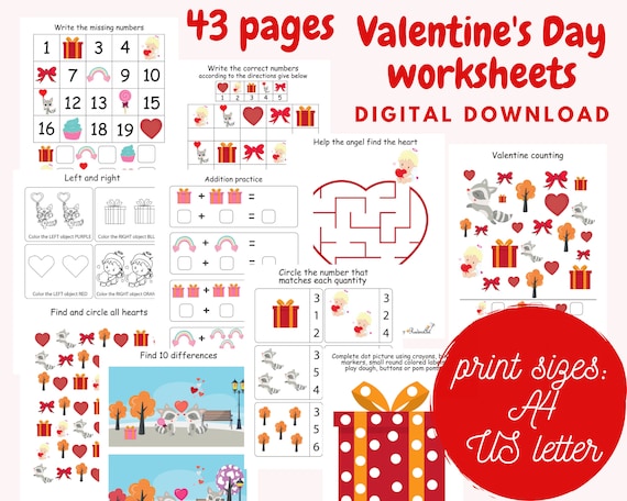 Hojas De Trabajo Imprimibles De San Valentín