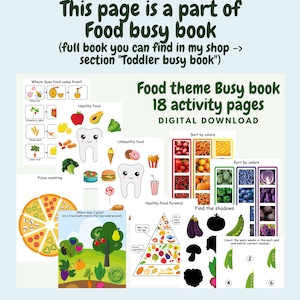 Food Pyramid for Kids, Food Busy Book for Kindergarten and Toddler Kids ...