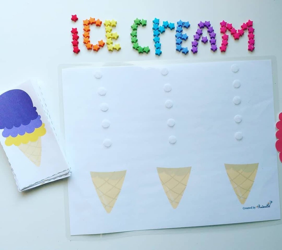 Ice cream color matching game Printable busy book Color | Etsy