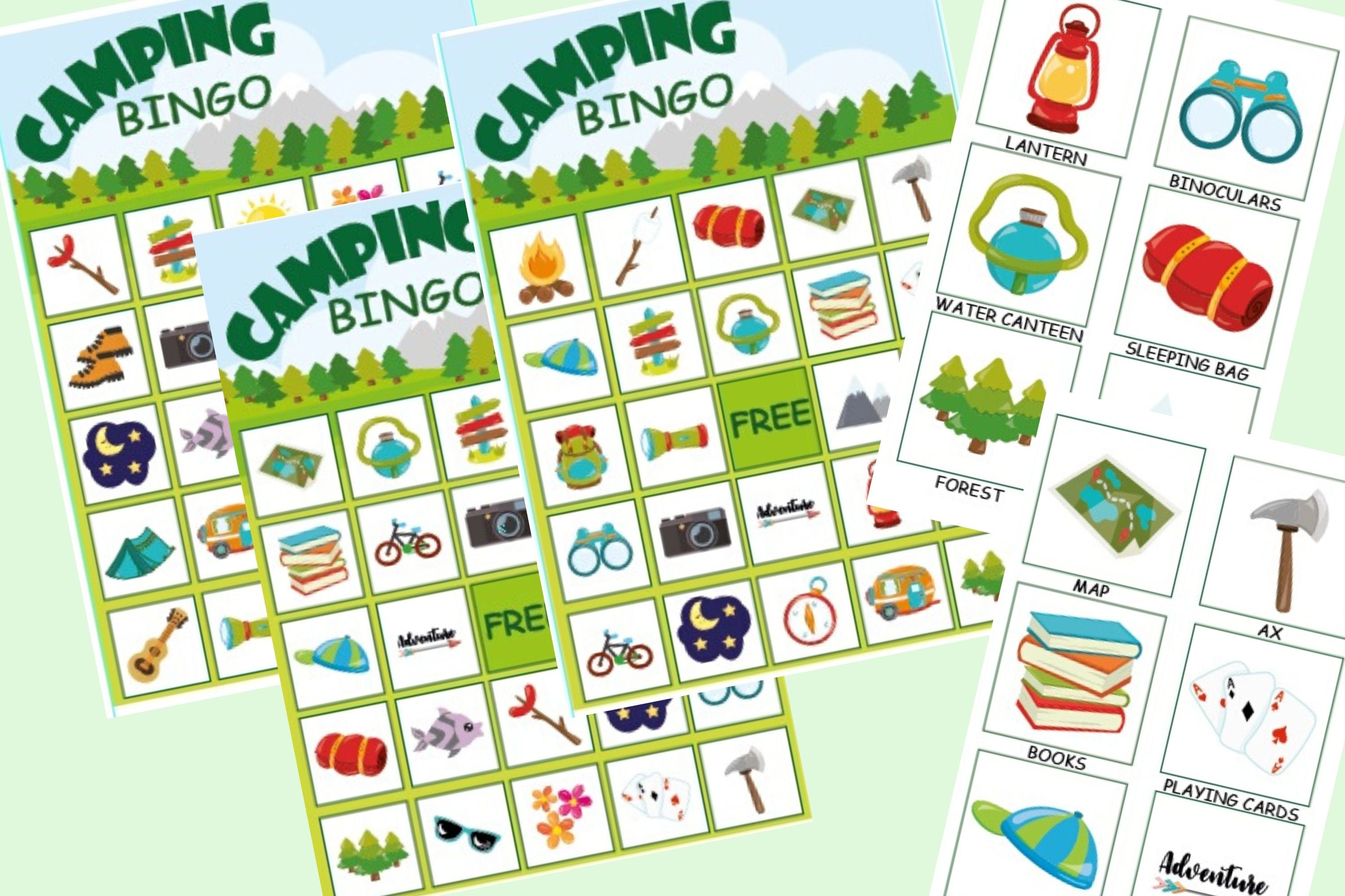 30 Camping Bingo Cards Printable Bingo Game Summer Camp - Etsy