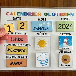 French Kids Calendar With Weather and Emotion Chart, Morning Board ...