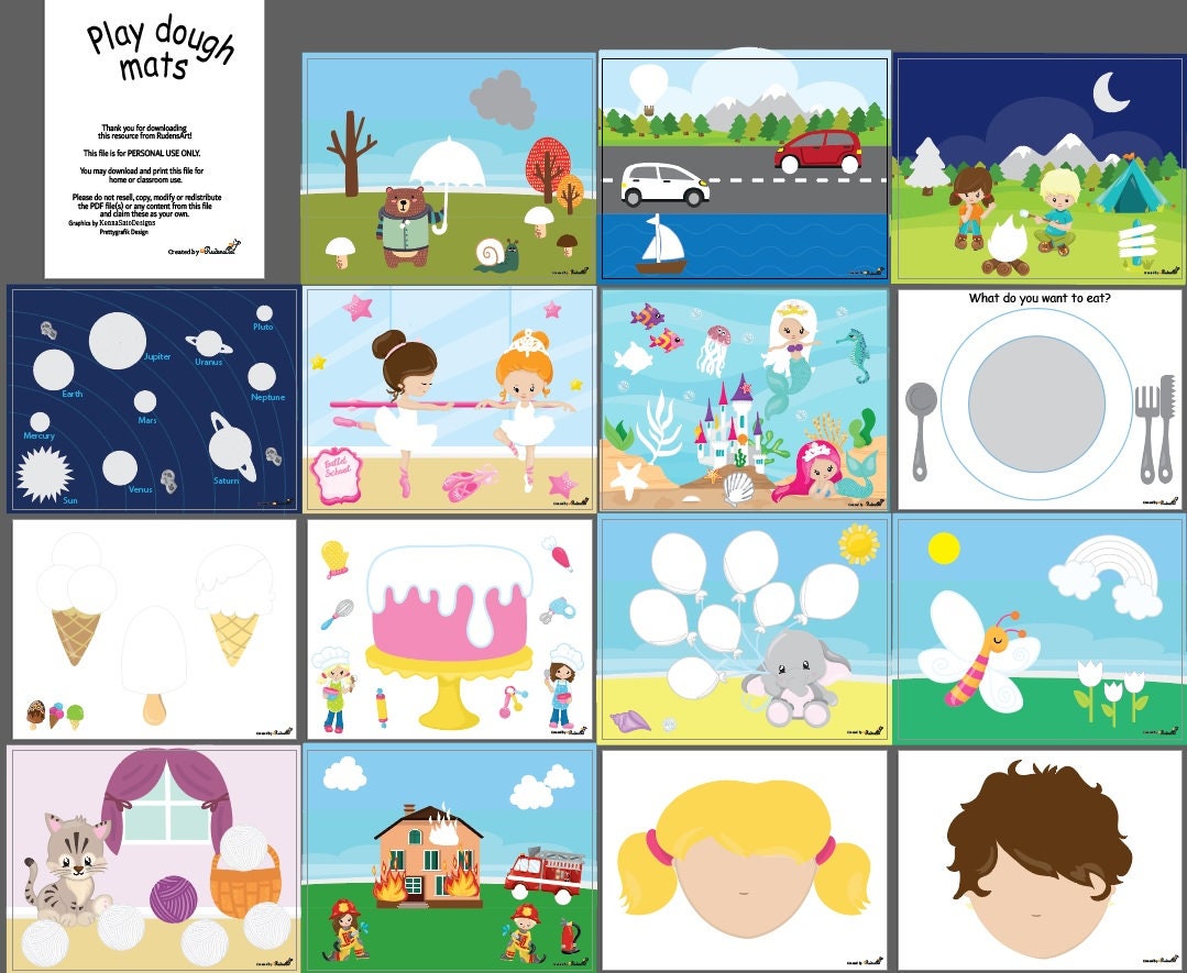 Play Dough Mats for Kids Playdough Activity Mats for - Etsy