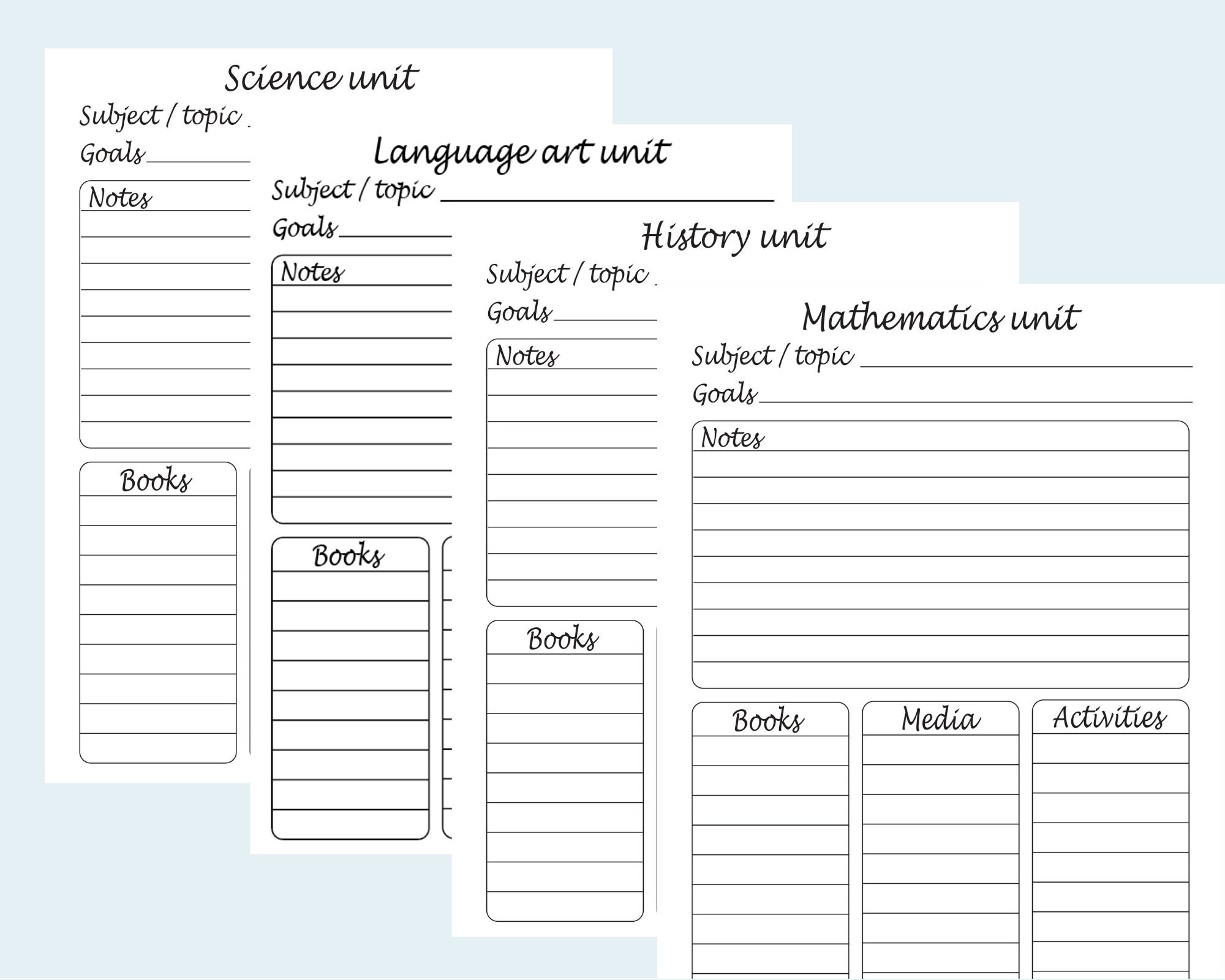Homeschool Planner 2022-2023 Printable Homeschool Schedule - Etsy
