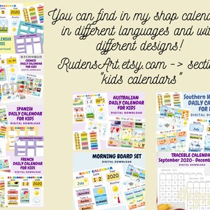 Perpetual Calendar for Kids, Daily Calendar for Toddlers, Morning Board ...