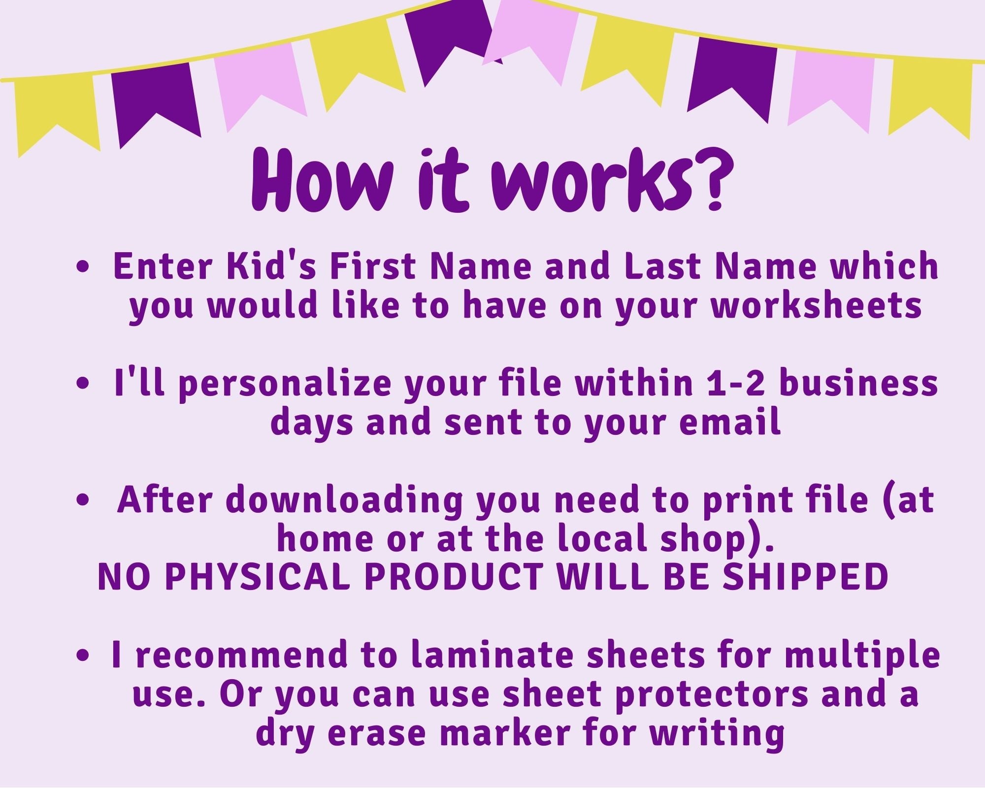 Personalized Tracing Worksheets for Kids Name Phone Number & - Etsy