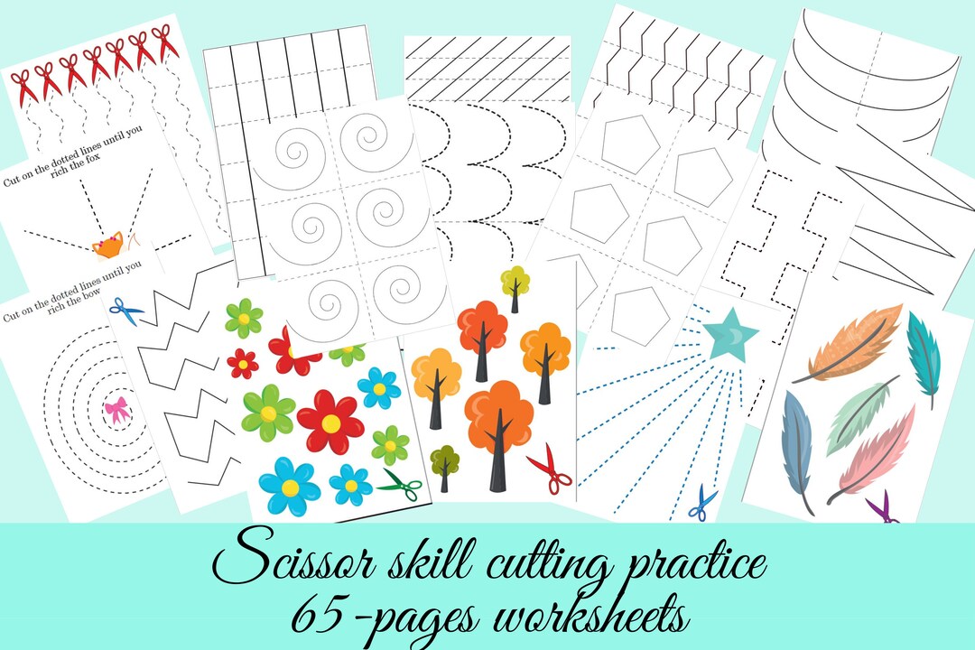 Scissor Skill Cutting Practice Pages, Scissor Activities, Preschool ...