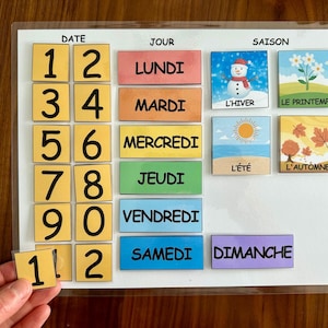 French Kids Calendar With Weather and Emotion Chart, Morning Board ...