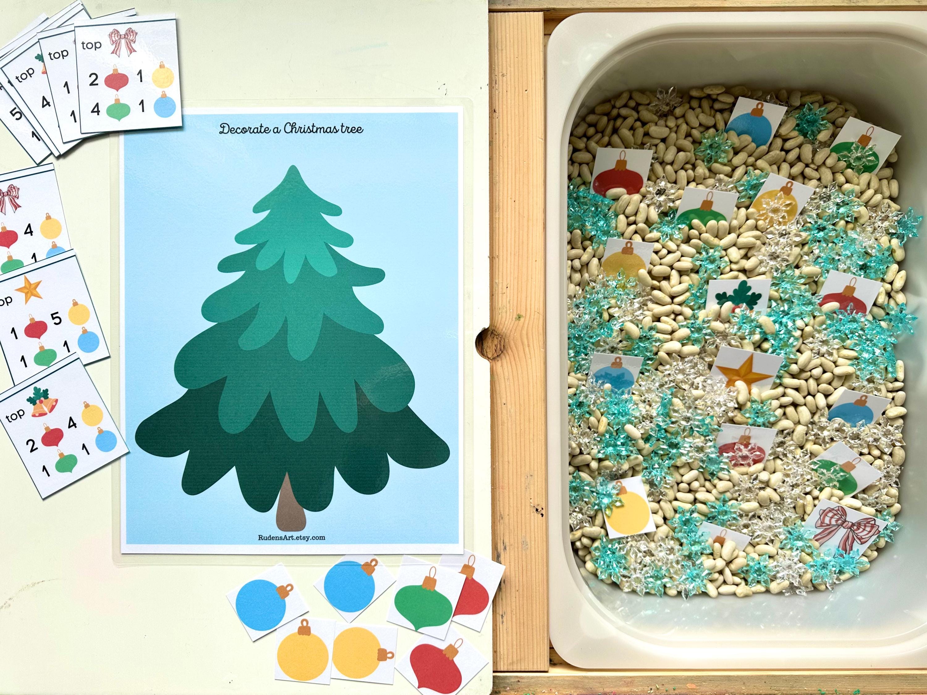 Decorate a Christmas Tree Cut and Glue Activity, Winter Sensory ...