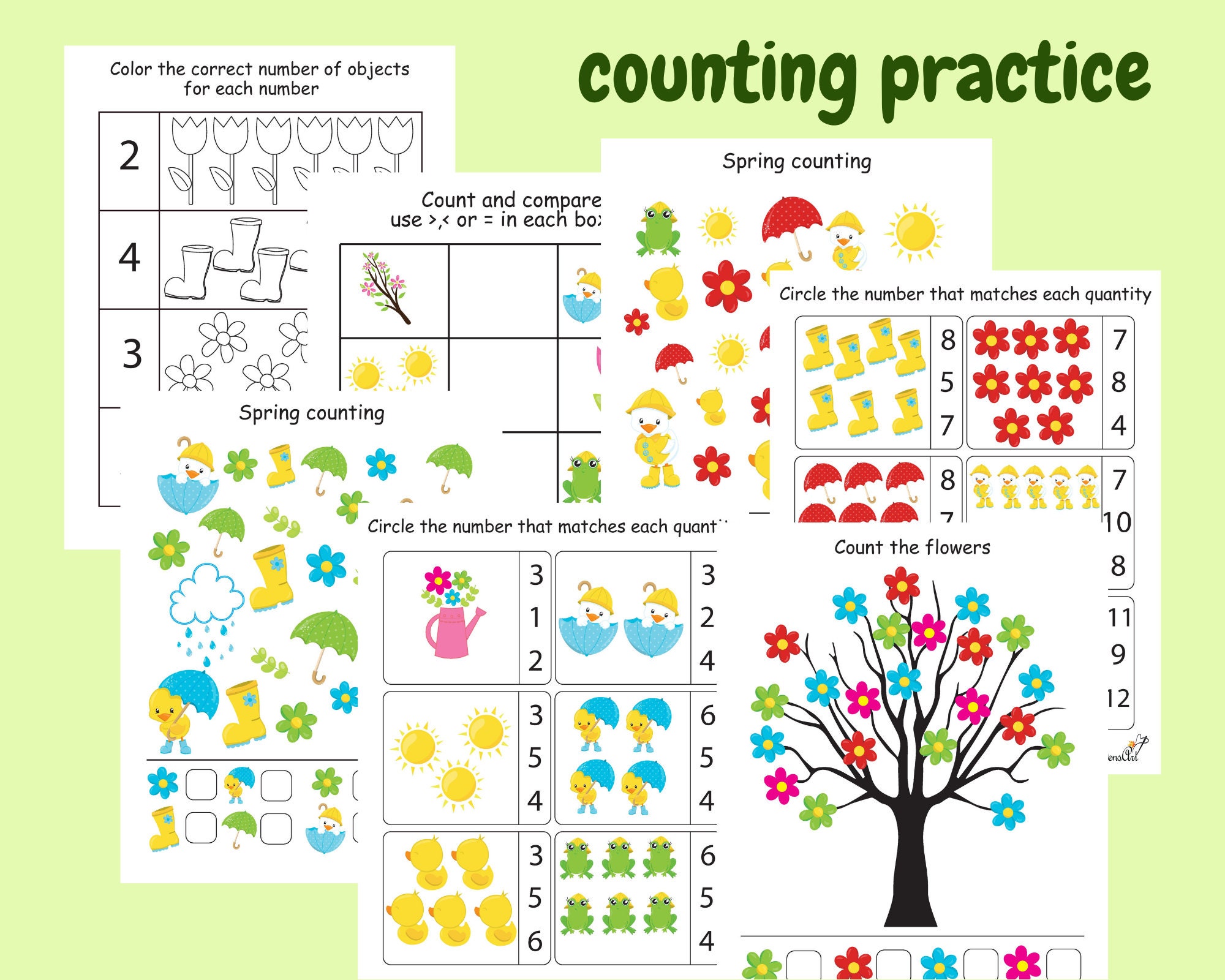 Spring Preschool Worksheets for Kids Spring Busy Book | Etsy