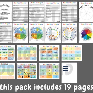 Circle Time Worksheets for Kids - Days, Months and Seasons Wheels and ...