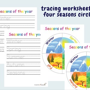 Seasons Worksheets for Preschool and Kindergarten, Four Seasons Circle ...