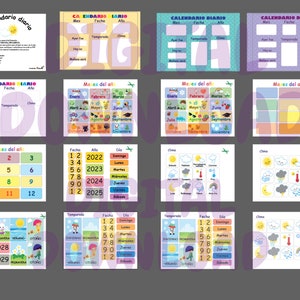 SPANISH Kids Calendar and Weather Chart, Daily Calendar for Kids ...