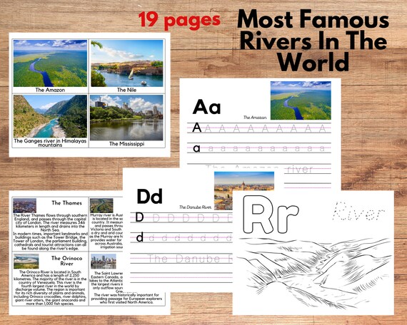 Most Famous Rivers in the World Three-part Cards Rivers - Etsy