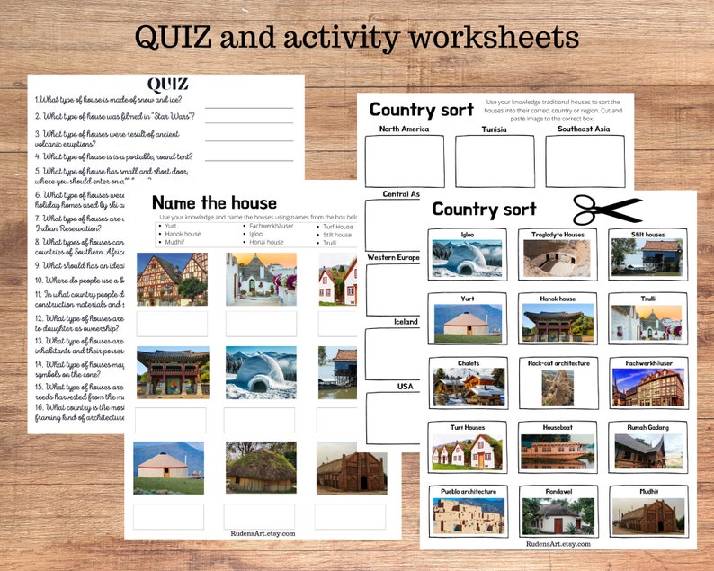 Traditional Houses Around the World Unit Study - Three-part Cards ...