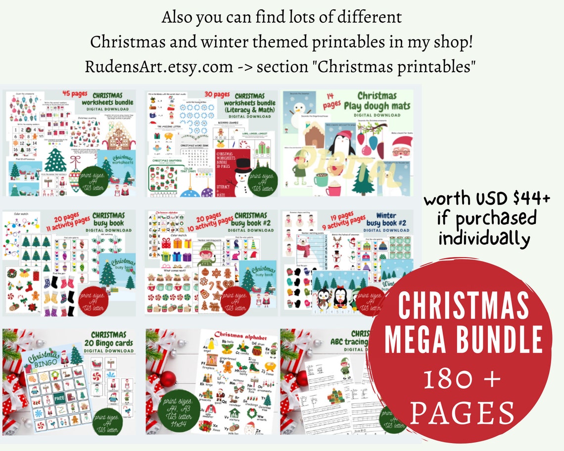 Christmas Worksheets Mega Bundle Winter Printable Busy Book - Etsy