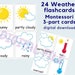 Weather Flashcards, Montessori Three-part Cards, Vocabulary Flash Cards ...