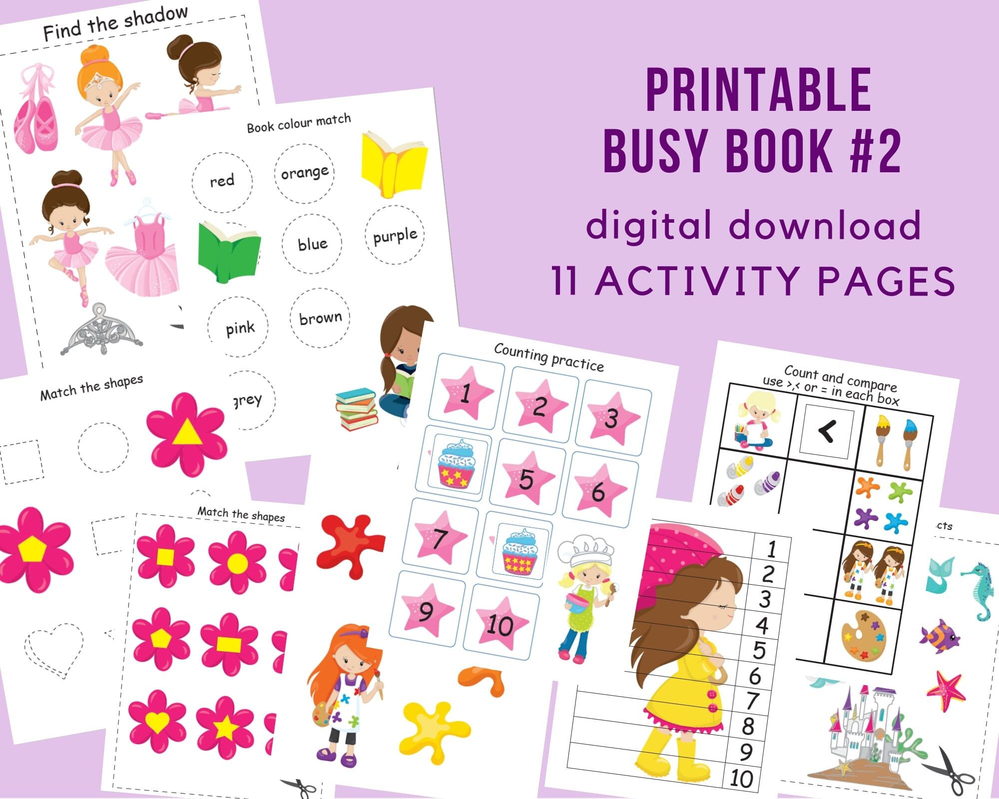 Printable Busy Book 2 for Toddlers Printable Quiet Book | Etsy