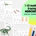 Number Tracing Preschool Worksheets With Dinosaurs | Etsy
