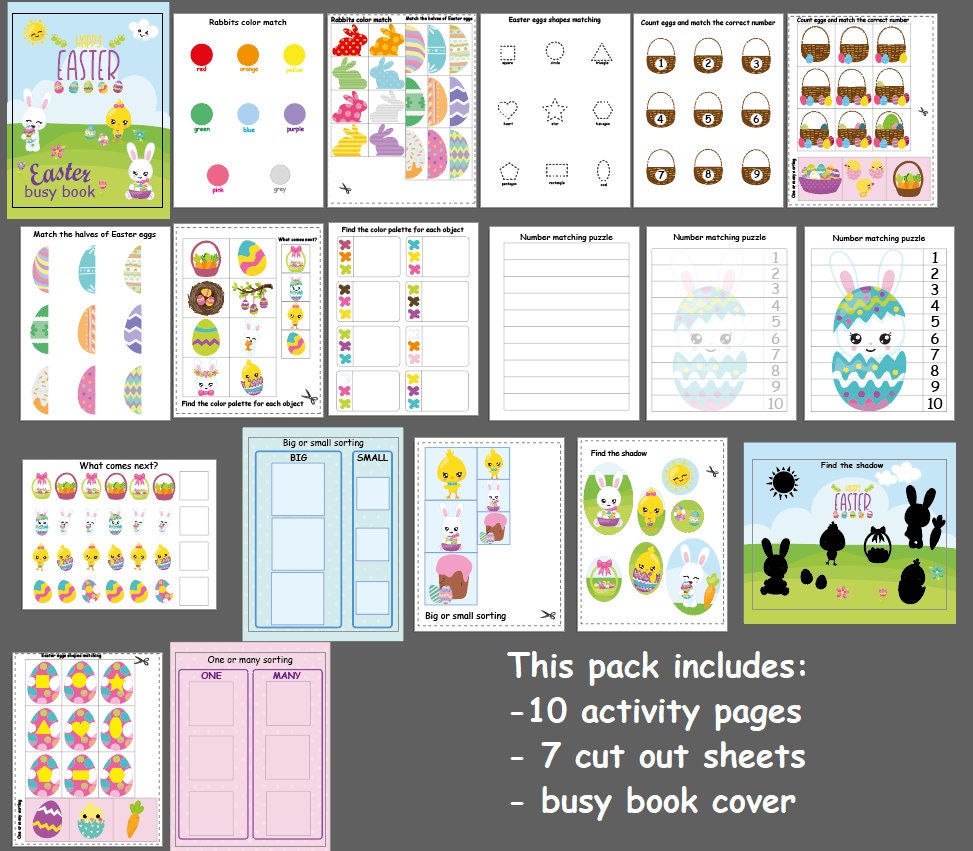 Easter Busy Book Printable for Kids Easter Activity Workbook | Etsy