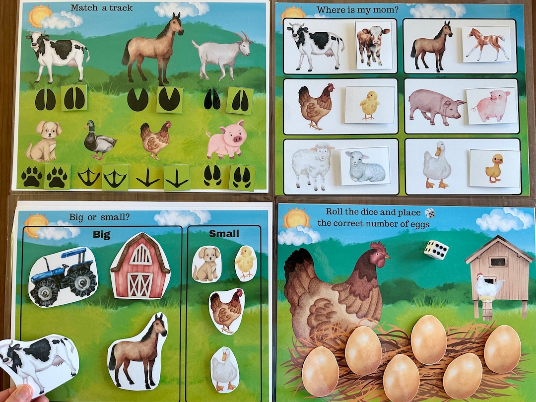 Farm Busy Book, Toddler Activity Book Printable, Farm Animals Learning ...