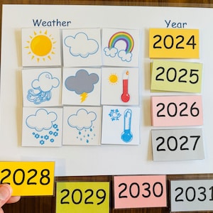 Kids Calendar With Weather and Emotion Chart as a Montessori Materials ...