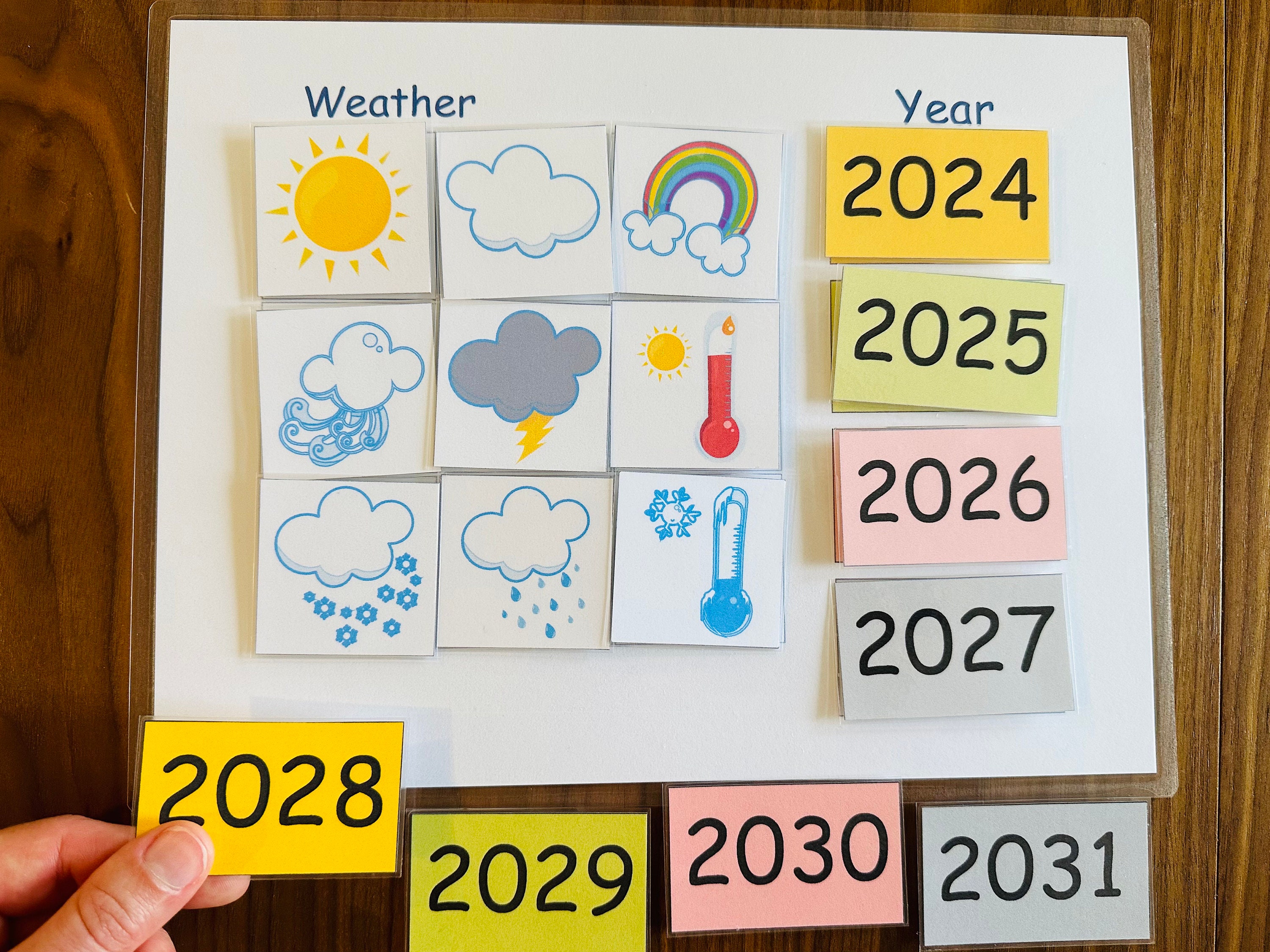 Kids Calendar With Weather and Emotion Chart as a Montessori Materials ...