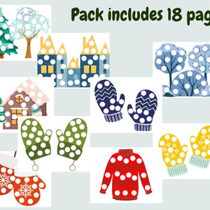 Winter Play Dough Mats, Winter Do a Dot Worksheets for Kids, Winter ...