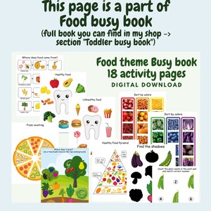 Healthy / Unhealthy Food Busy Book Printable Page for Kids, Montessori ...