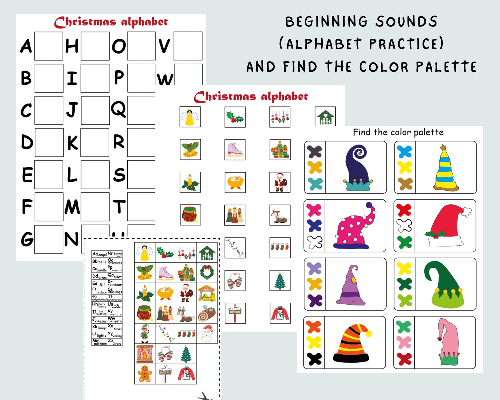 Christmas Busy Book for Toddlers, Winter Printable Quiet Book ...