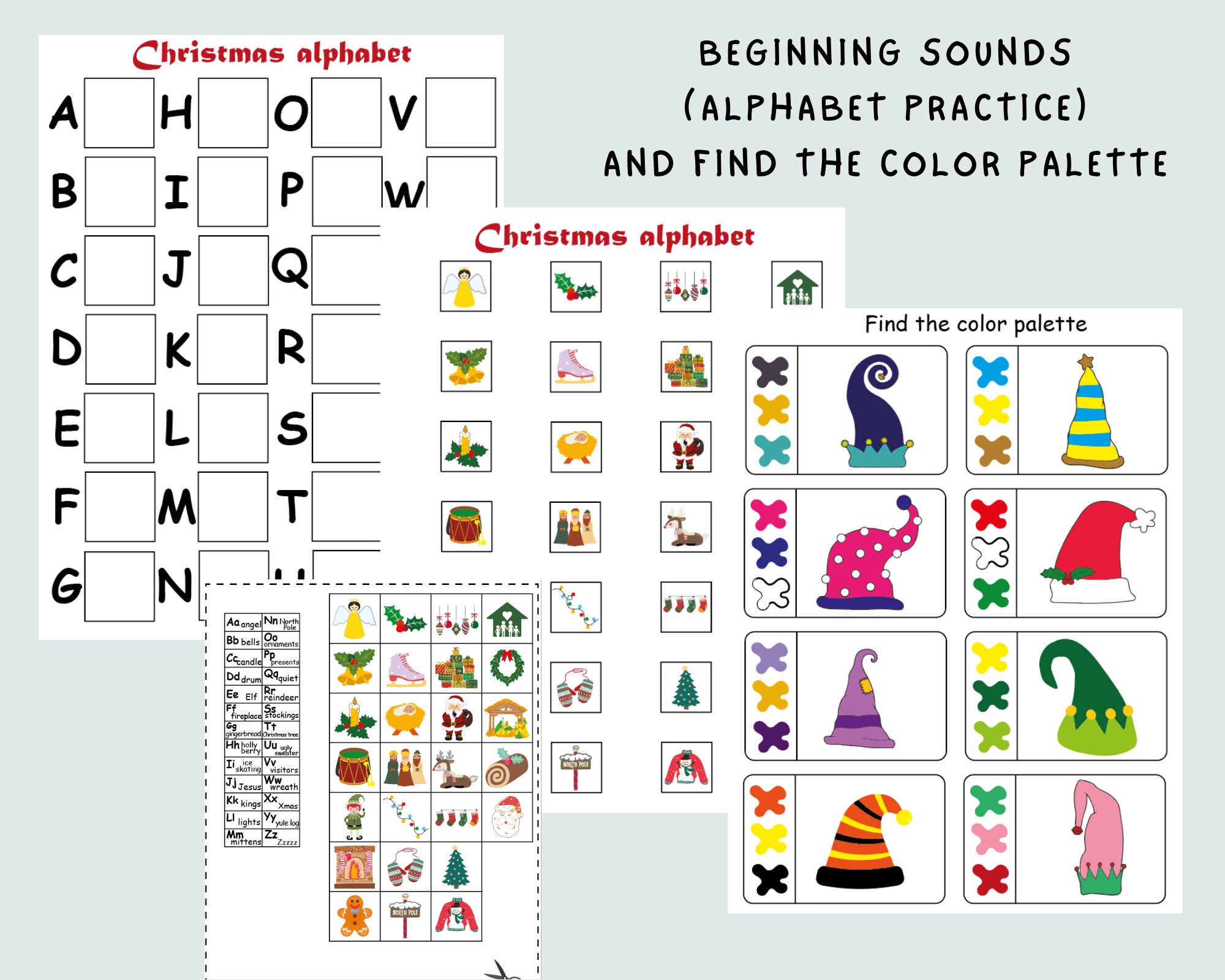 Christmas Busy Book for Toddlers, Winter Printable Quiet Book ...
