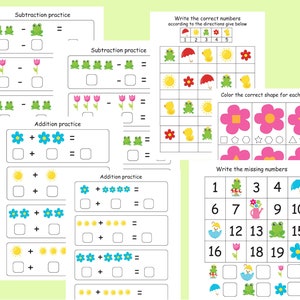 Spring Preschool Worksheets for Kids, Spring Busy Book Printable ...