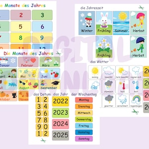 GERMAN Kids Daily Calendar With Weather Chart, Classroom Calendar 2024 ...