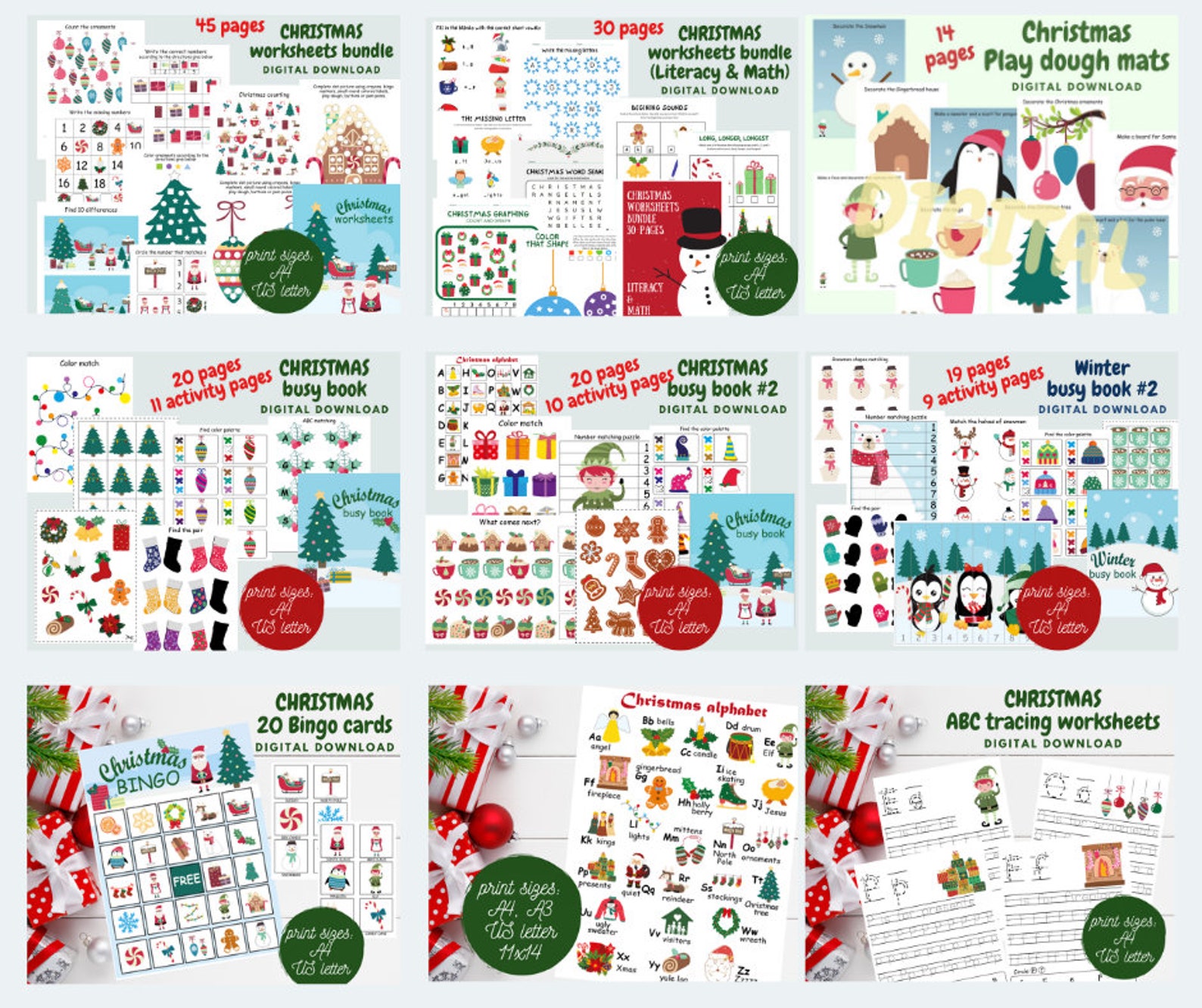 Christmas Worksheets Mega Bundle Winter Printable Busy Book - Etsy