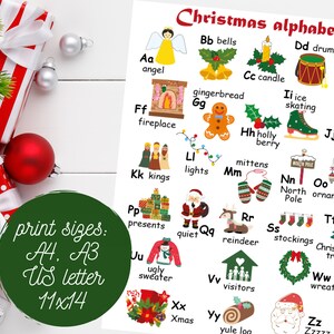 Christmas Alphabet Poster for Classroom or as Kids Room Décor ...