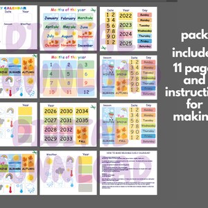 Kids Calendar and Weather Chart as a Montessori Materials or Classroom ...