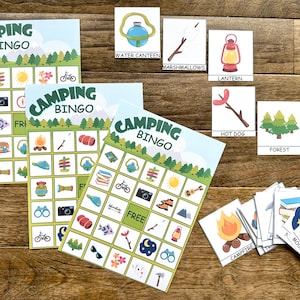 Camping Bingo Game 30 Cards, Printable Bingo Game, Summer Camp BINGO ...