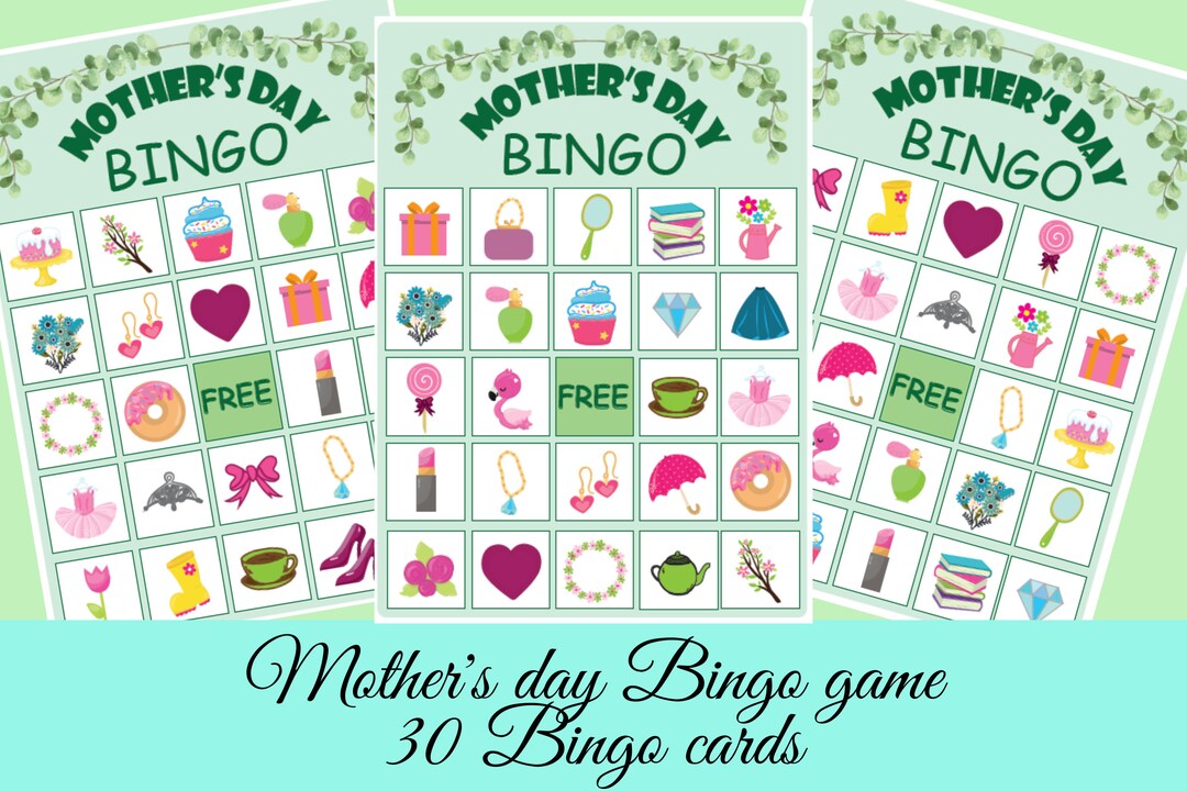 Mother's Day BINGO Game, Mothers Day BINGO Cards, Printable Game, Bingo ...