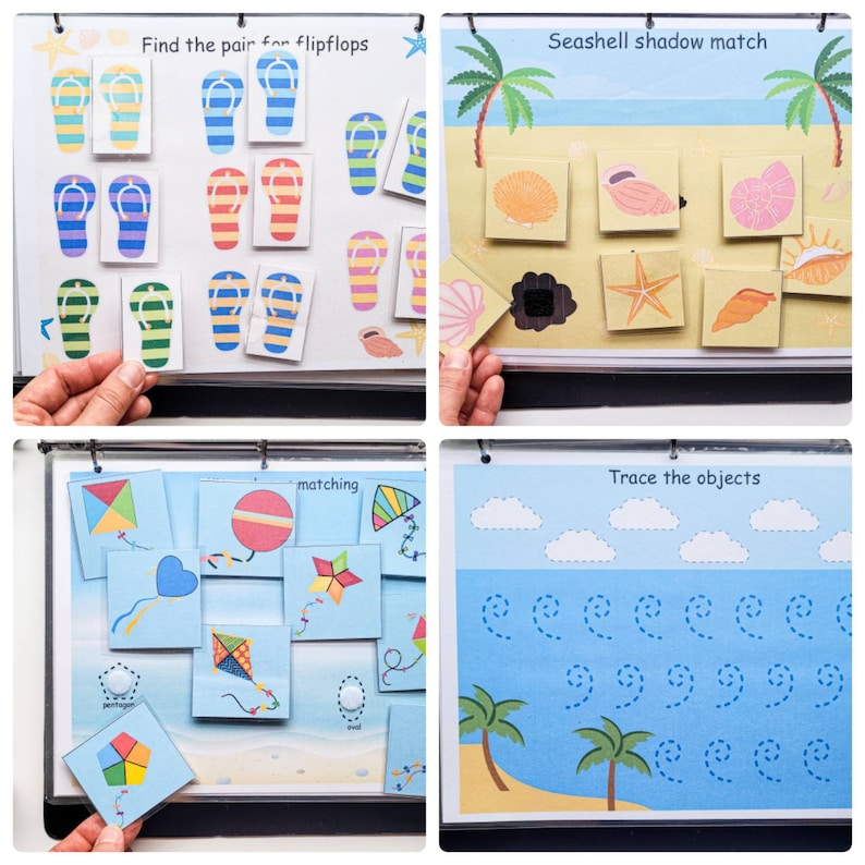 Summer Activity Book, Beach Busy Book Toddler Printable, Learning Book ...