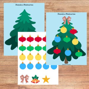 Decorate a Christmas Tree Cut and Glue Activity, Winter Sensory ...