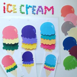 Ice Cream Color Matching Game, Printable Busy Book, Color Learning ...