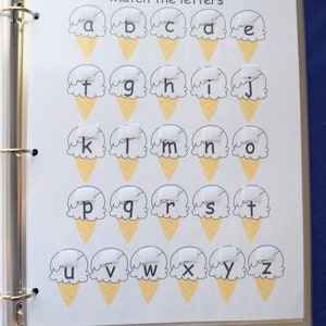 Alphabet Matching Worksheet, Printable Busy Book for Toddler,homeschool ...