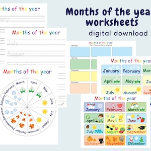 Months of the Year Printable Busy Book, Kids Calendar, Morning Board ...